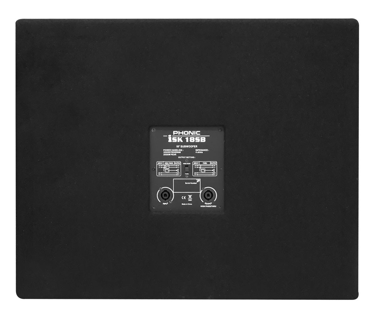 Phonic ISK18SB 1000W 18 Inch Subwoofer – Musicians Gear Zone